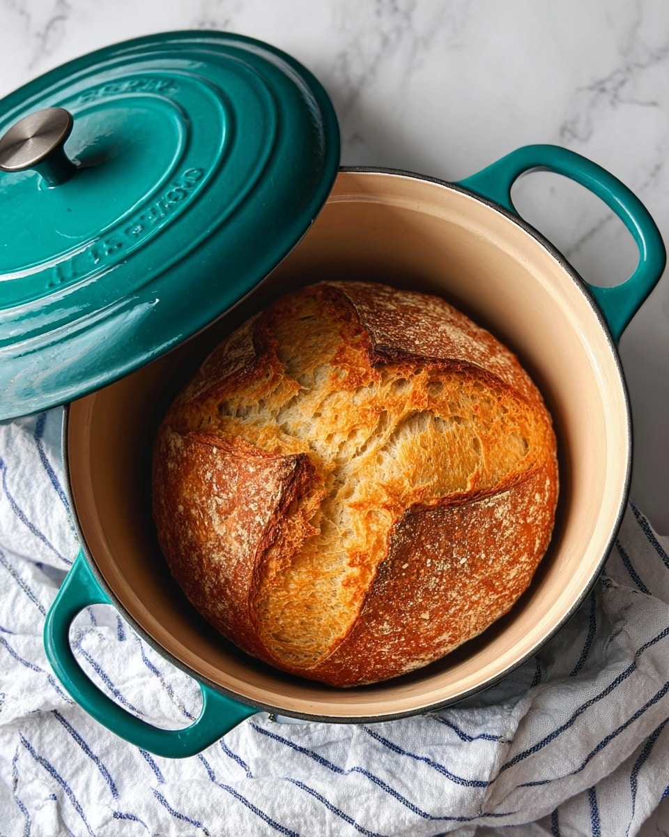 French Boule Bread in Dutch Oven | Perfect Crust & Soft Interior